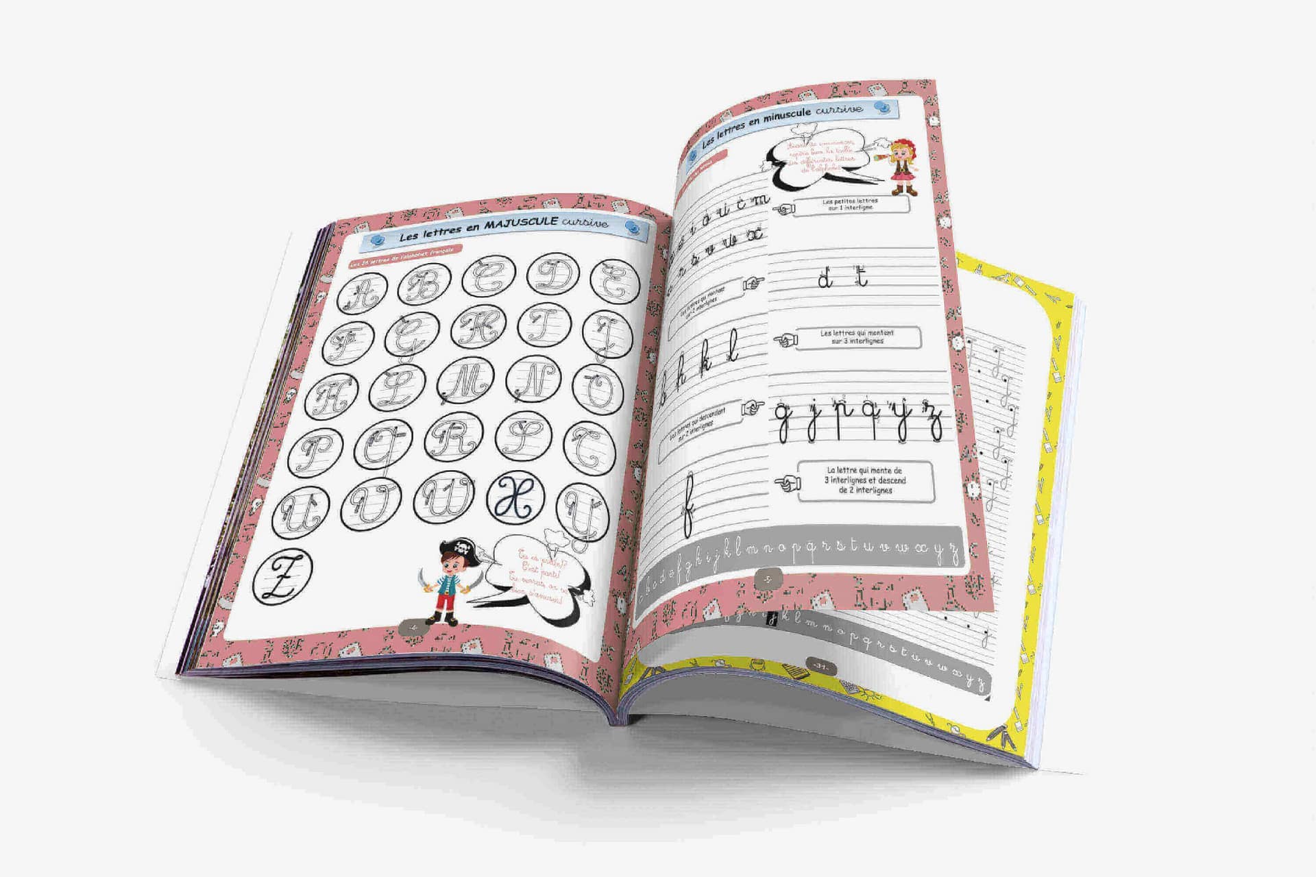 Cahier d'écriture cursive Pirate : à l'abordage de l'alphabet!